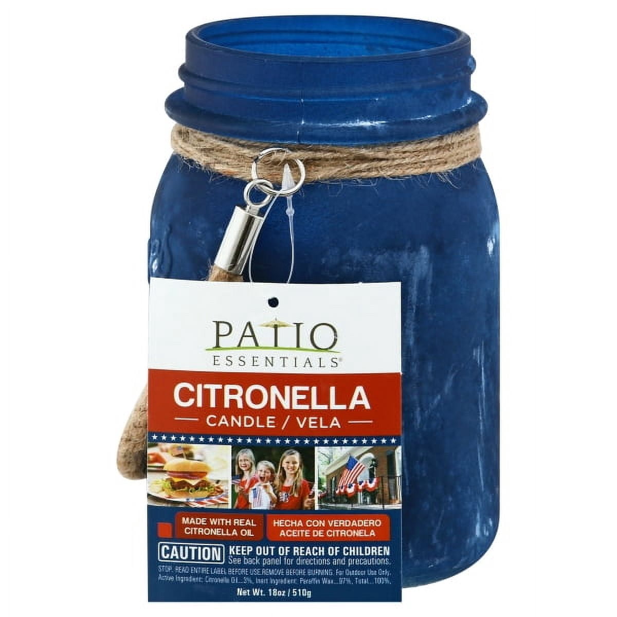 Patio Essentials 18 oz Citronella Scented Candle Glass Jar - Walmart.com