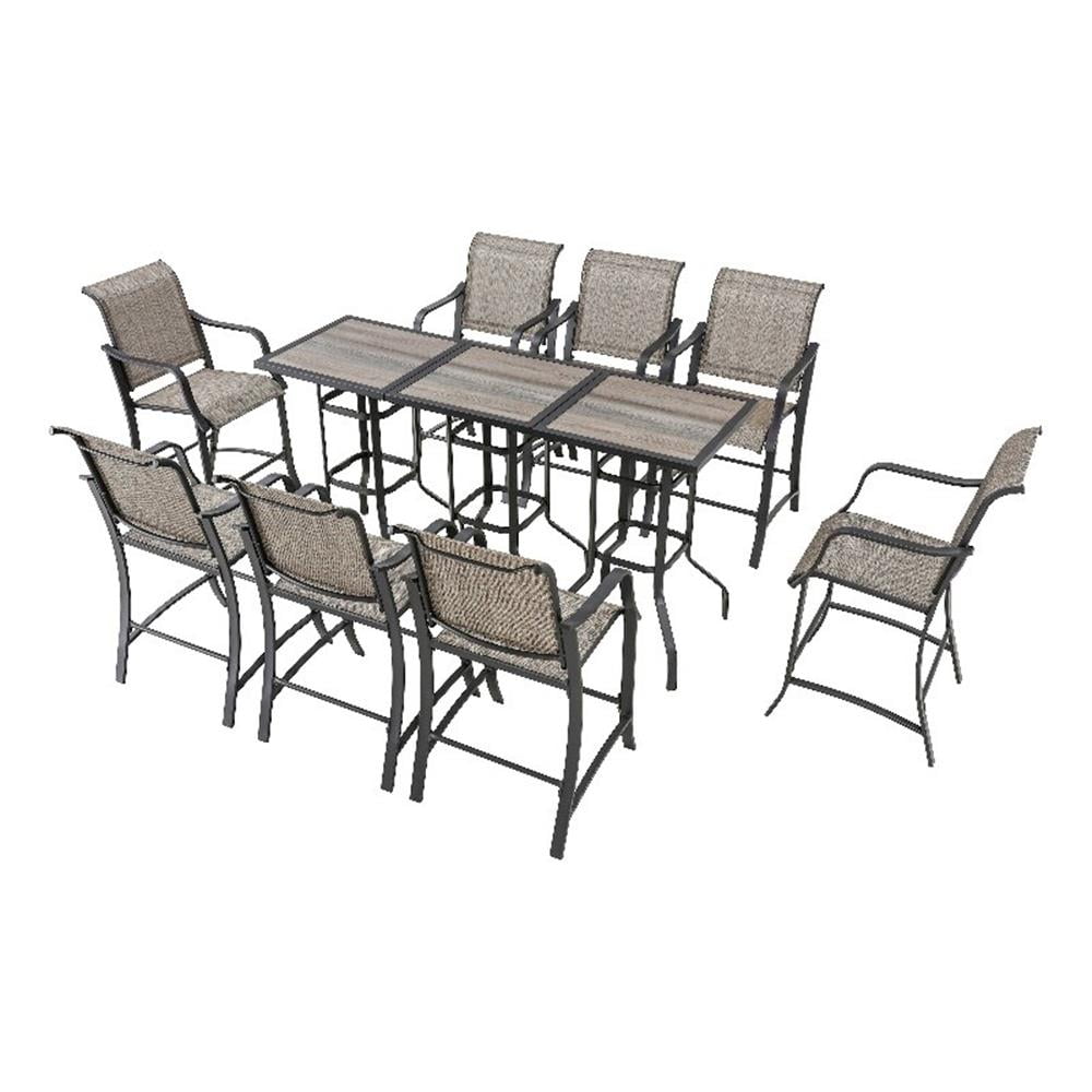 Patio Festival Metal 11-Piece Outdoor Dining Set in Black/Gray ...