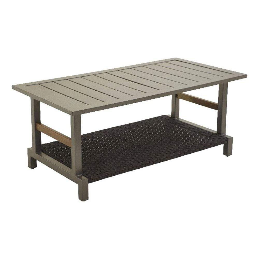 Patio Festival Thermal Transfer Metal Outdoor Coffee Table in Gray ...