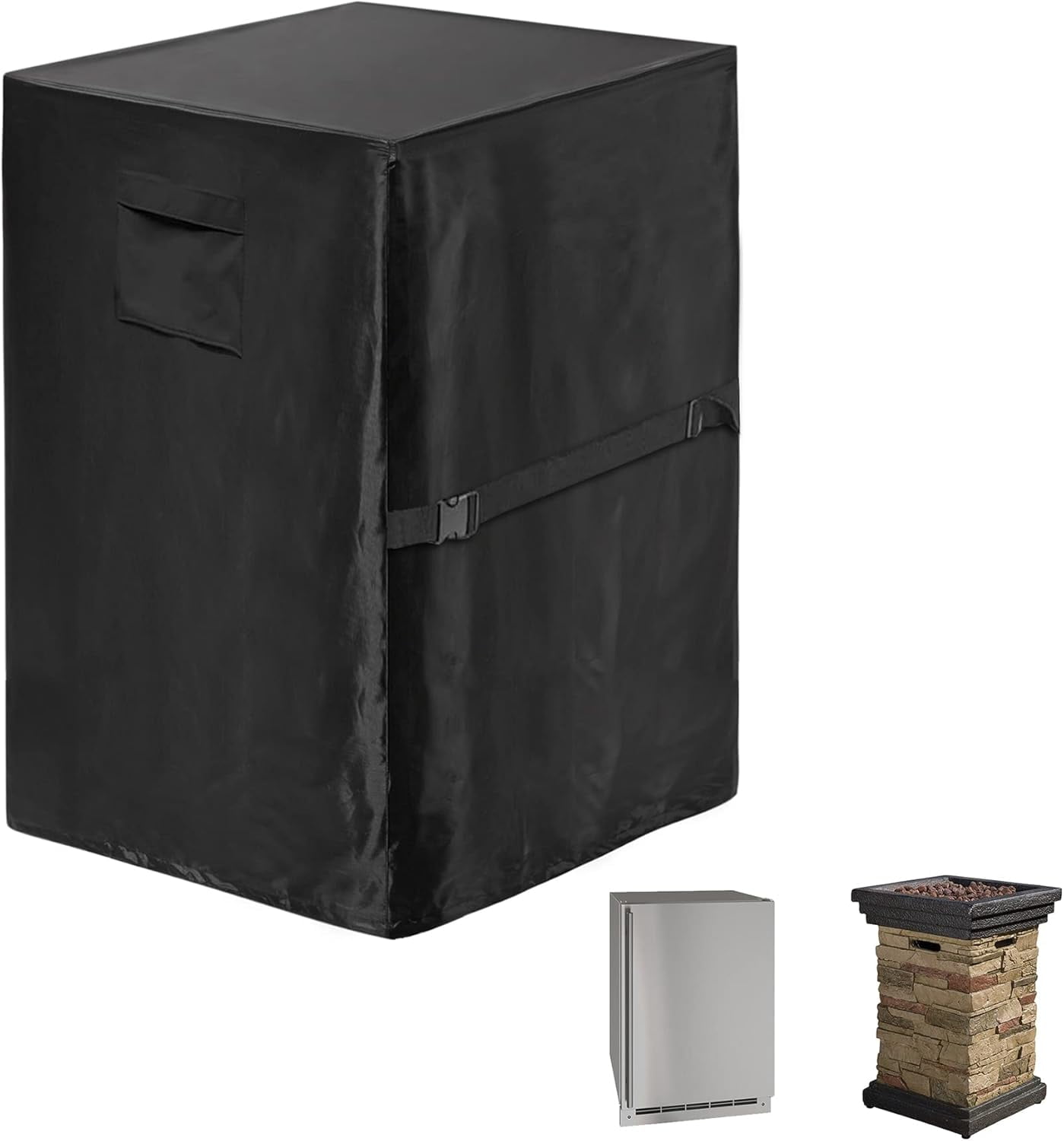 Patio Fire Column Cover 21 Inch Waterproof Outdoor Tall Fire Pit Mini ...