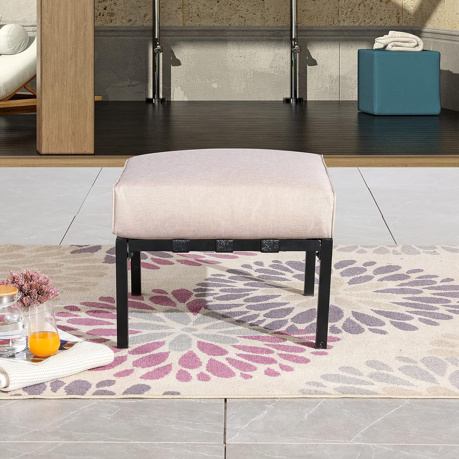 Patio Foot Rest Outdoor Ottoman Modern Footstool for Garden Yard Deck ...