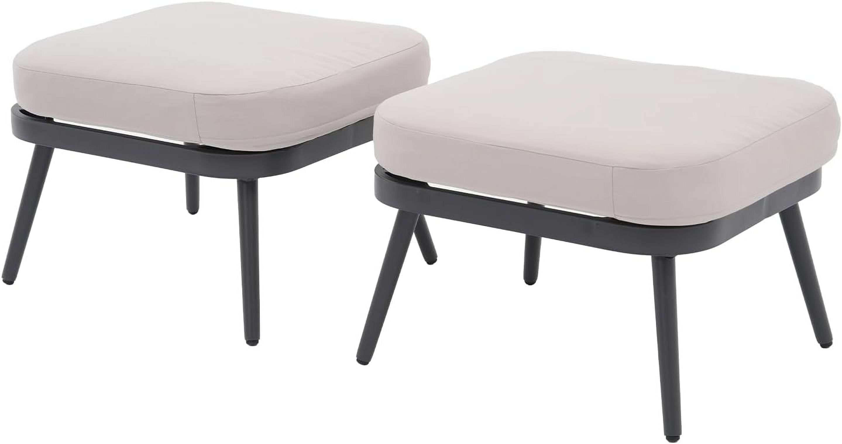 Patio Footstool Ottoman,2-Piece Set Iron Footrest Ottoman with Premium ...