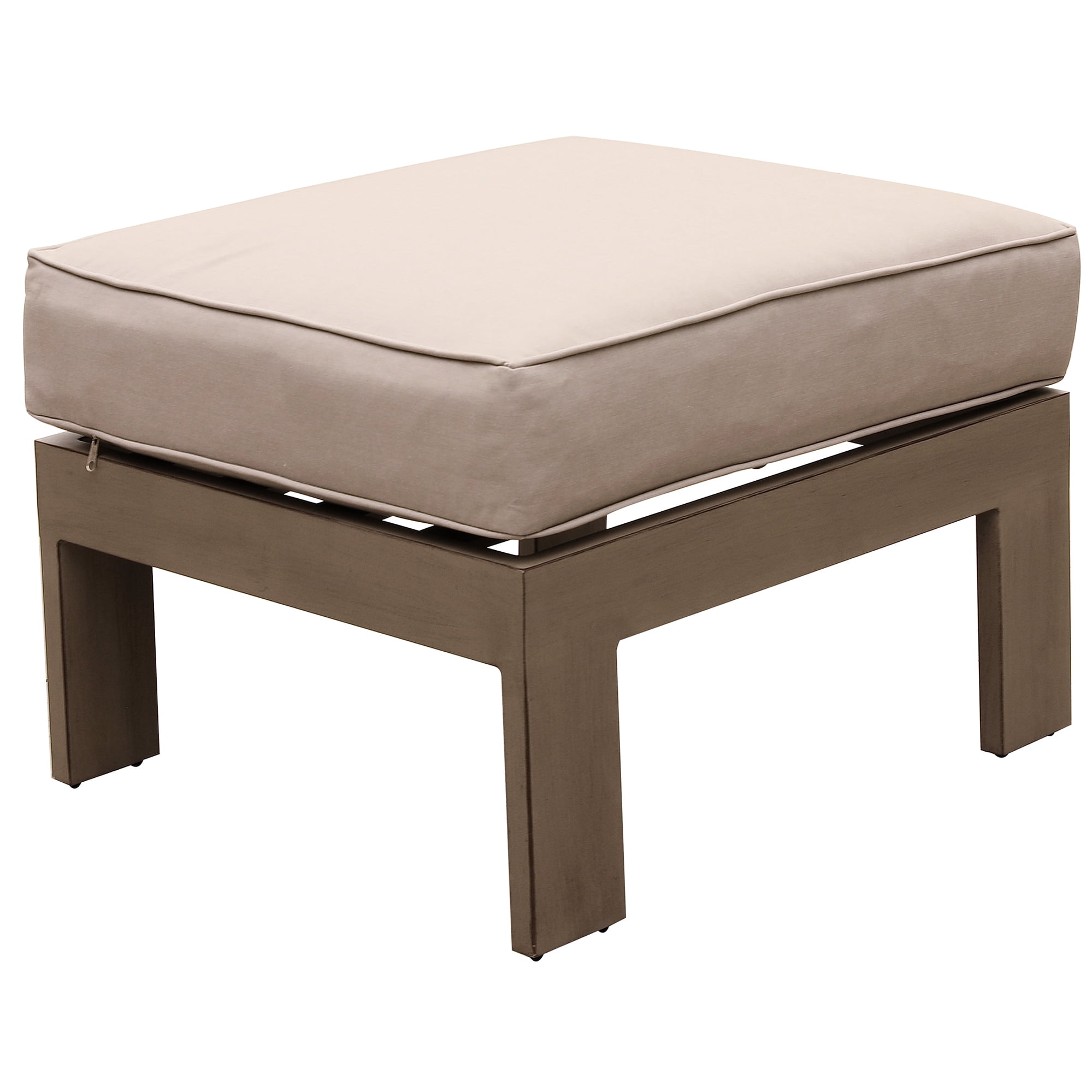 Patio Footstool With Cushion - Aluminum Frame, , Modern Touch Outdoor ...