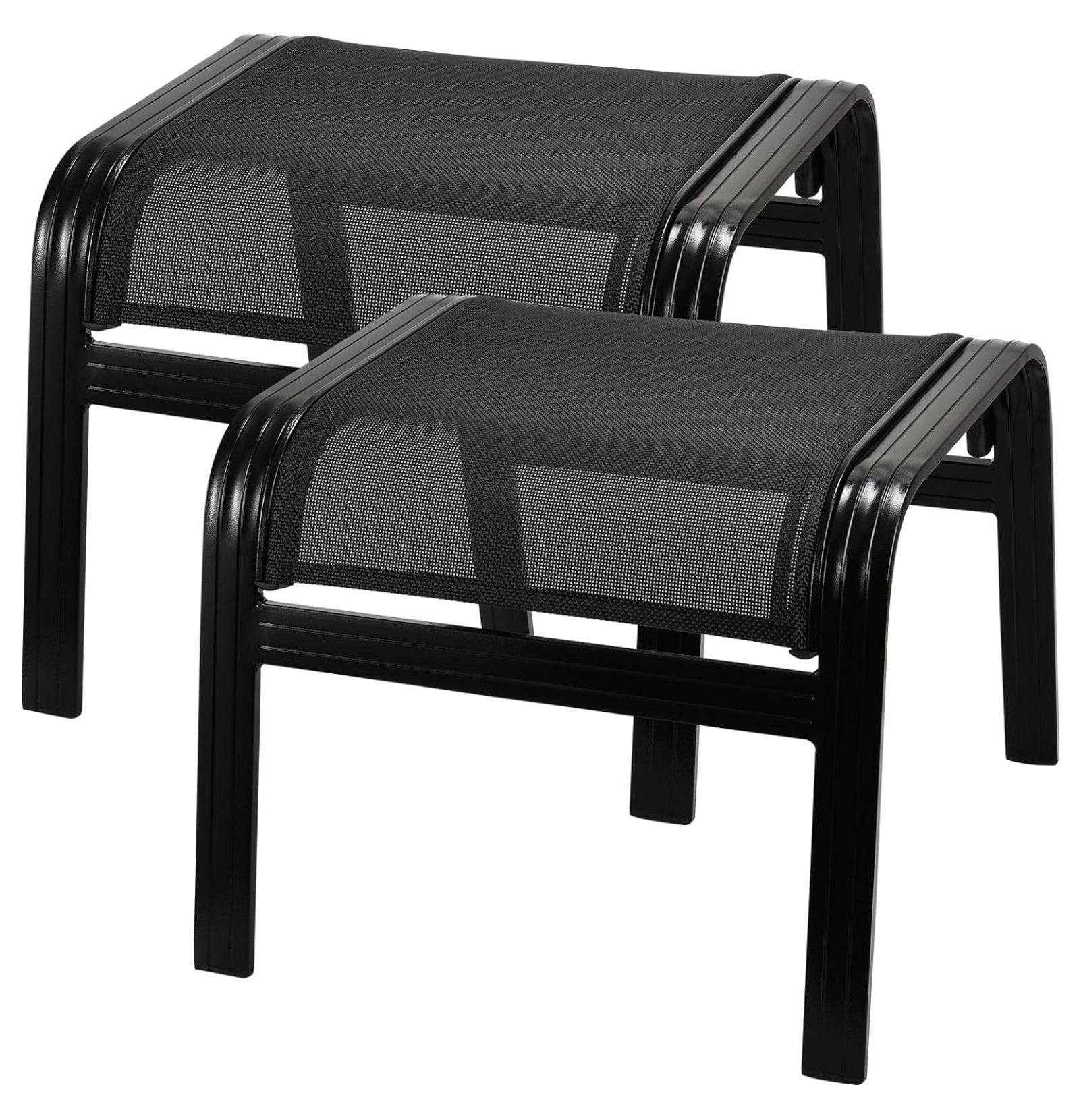 Patio Footstools Outdoor Foot Rest Aluminum Patio Ottomans Portable ...