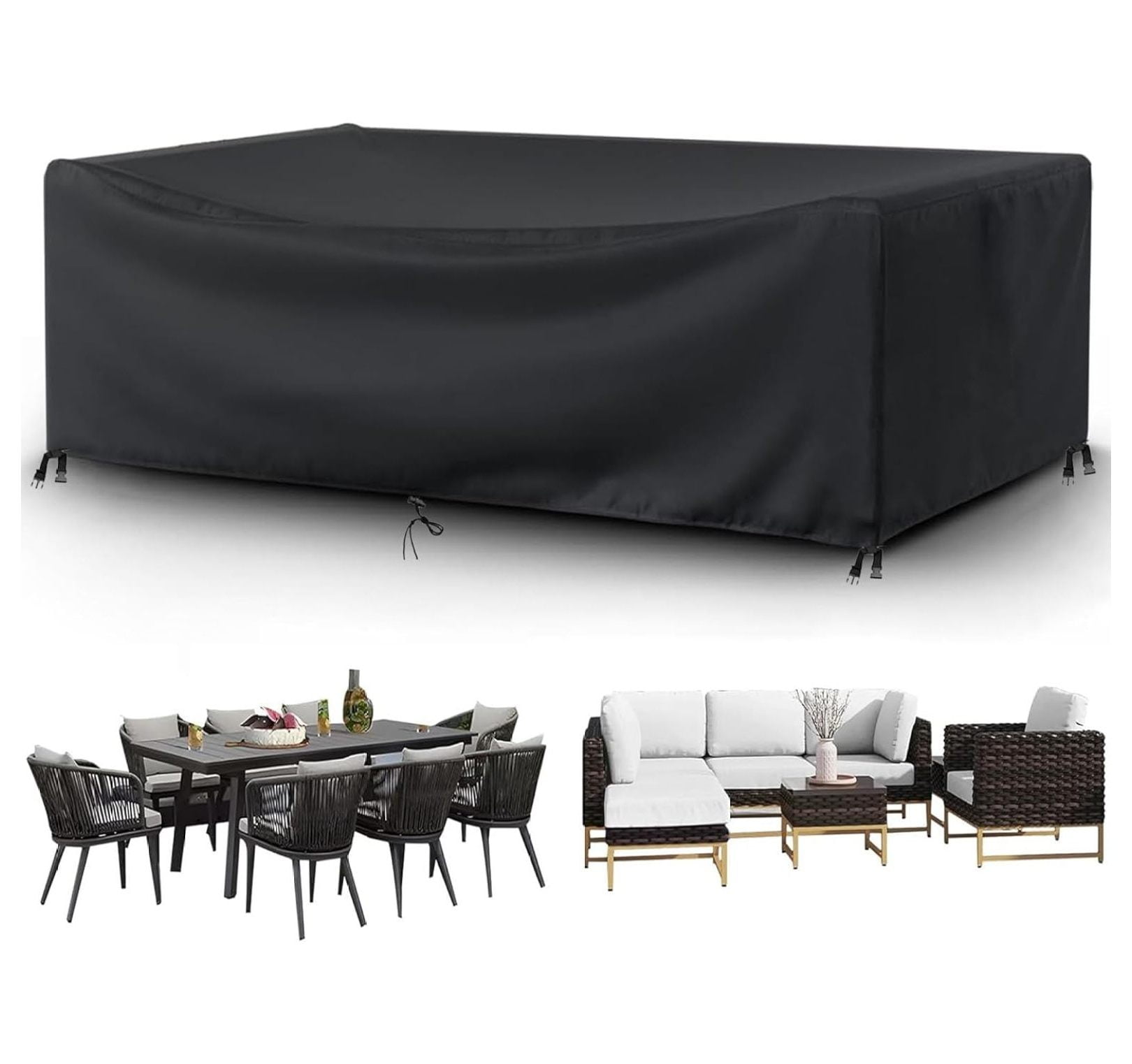 Patio Furniture Covers 84" L x 84" W x 28" H Waterproof Outdoor Table ...