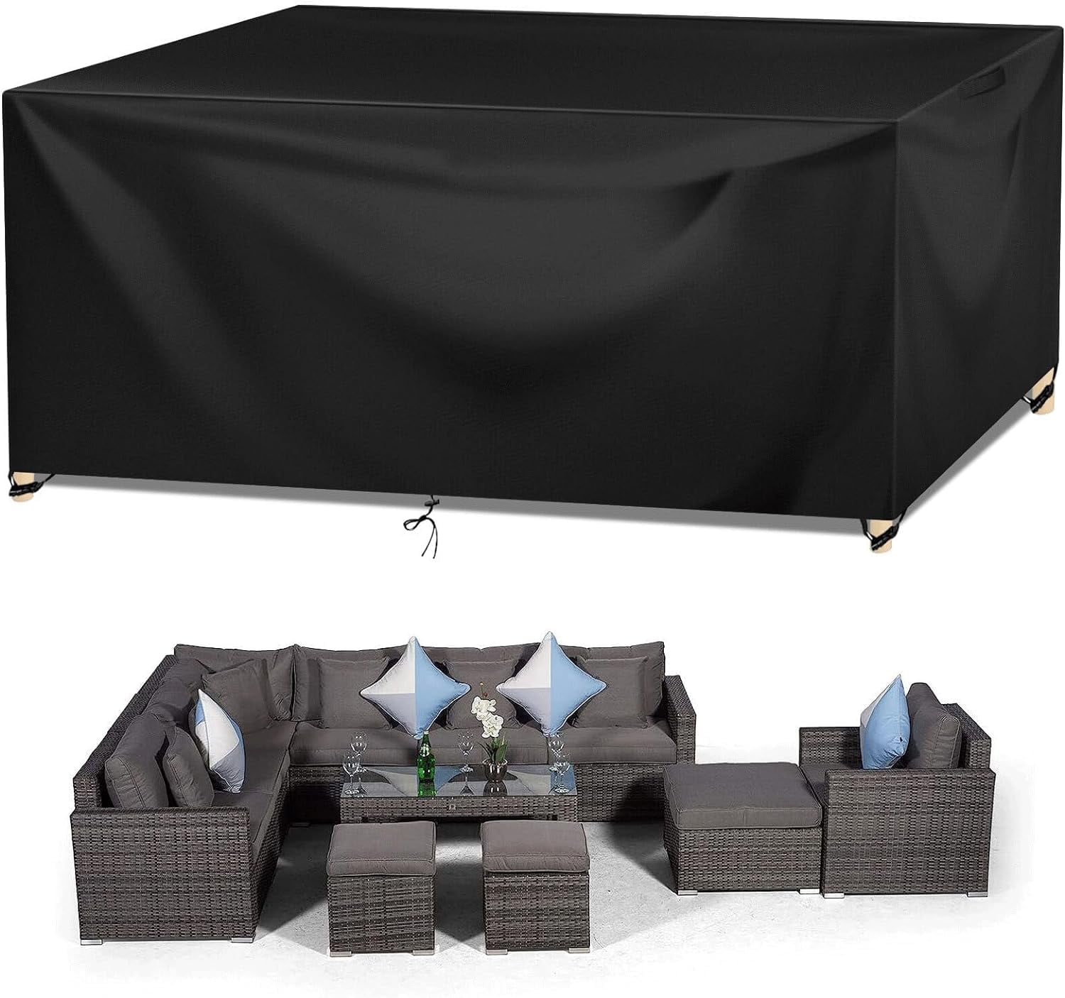 Patio Furniture Covers Waterproof, Outdoor Furniture Cover with Storage ...