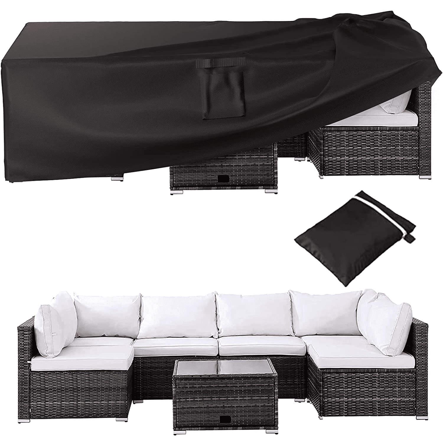 Weatherproof Patio Furniture Covers, 420D Heavy Duty Waterproof Outdoor ...