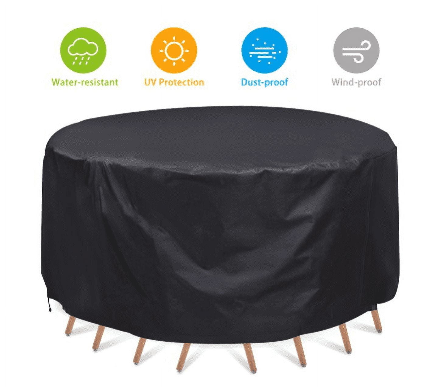 Patio Furniture Covers Waterproof, Round Outdoor Table and Chairs Set ...