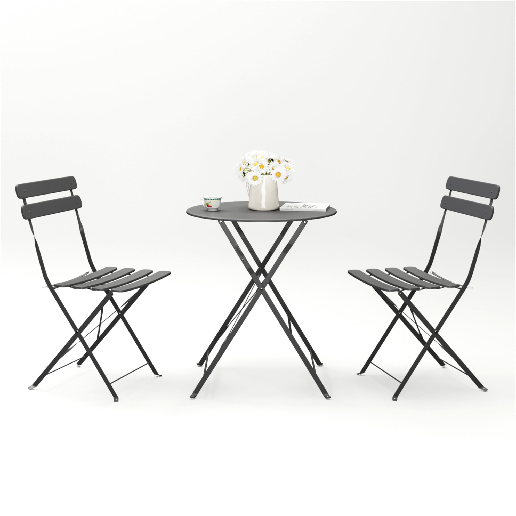 Patio Furniture Set 3 Pieces, Metal Outdoor Furniture Set, Rust ...
