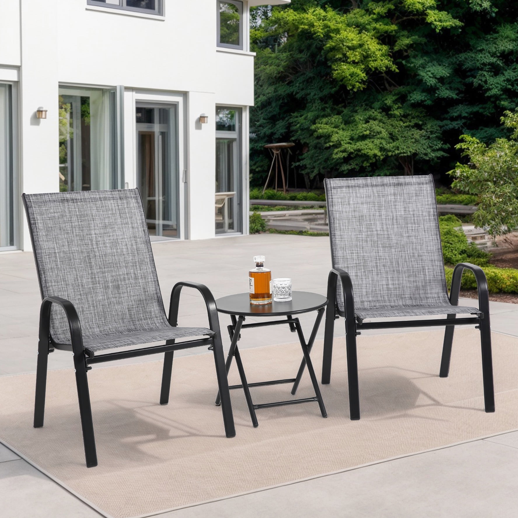 Patio Furniture Set / 3-piece with simple & modern design, grey color ...