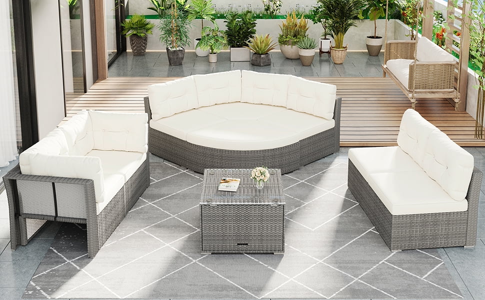 Patio Furniture Set Outdoor Furniture Daybed Rattan Sectional Furniture ...