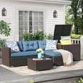 Patio Furniture Set, Outdoor Small Sectional Sofa Set with Storage Box ...