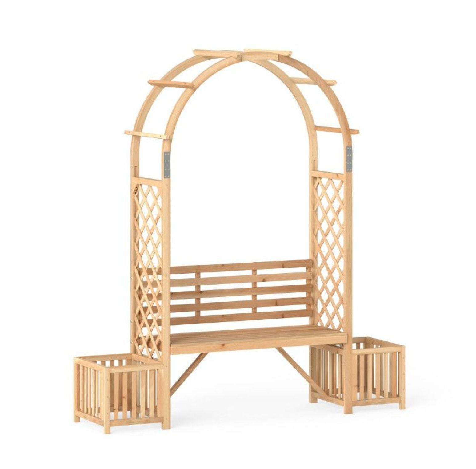 Patio Garden Arbor ArchOutdoor Wood Decorative Seating - Walmart.com