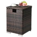 Patio Gas Tank Box, Rattan Propane Storage Box, Dark Brown, TE2356 ...