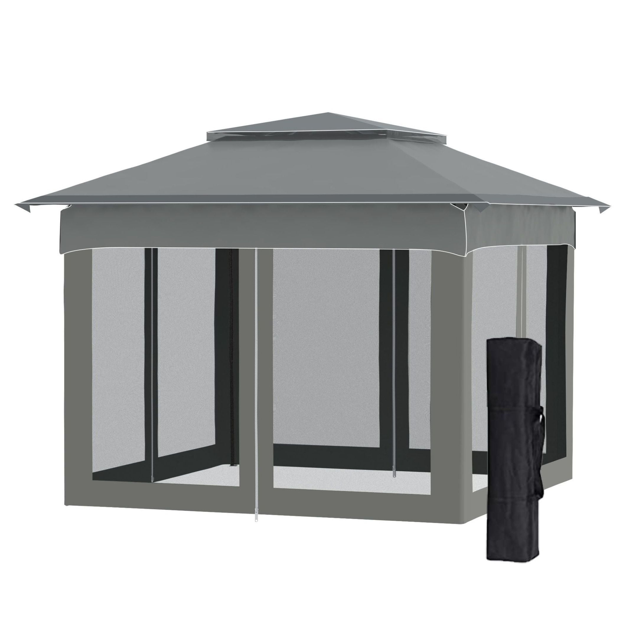 Patio Gazebo Pop Up Canopy - 10.7x10.7ft Outdoor Shelter with Netting ...