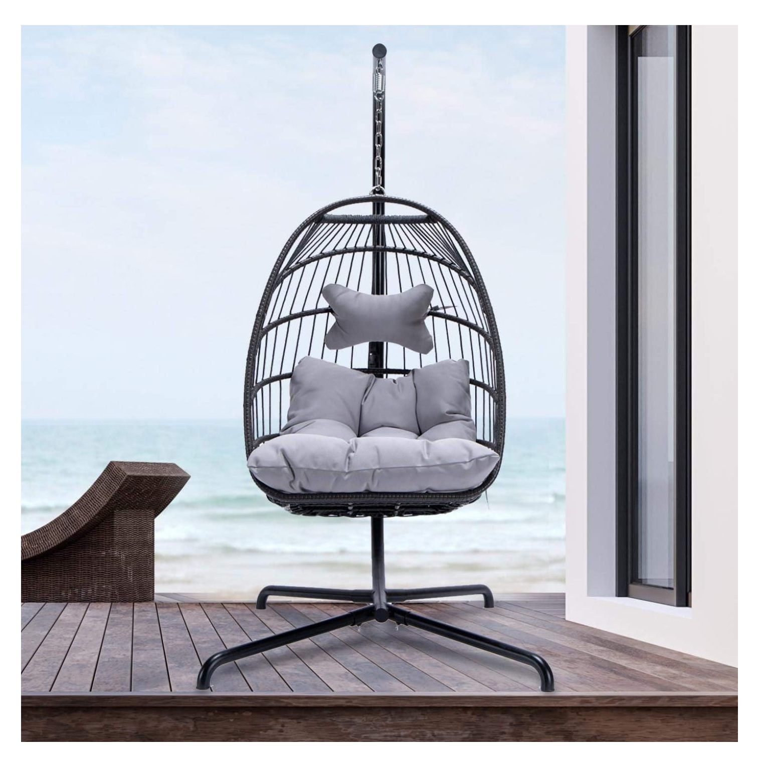 Patio Hanging Chair Swing Hammock Basket Egg Chairs UV Resistant ...