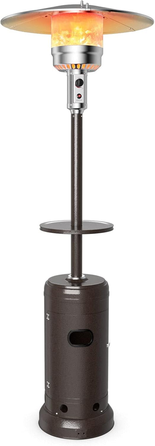 Patio Heater, 50,000 BTU Propane Heater with Drink Shelf Tabletop ...