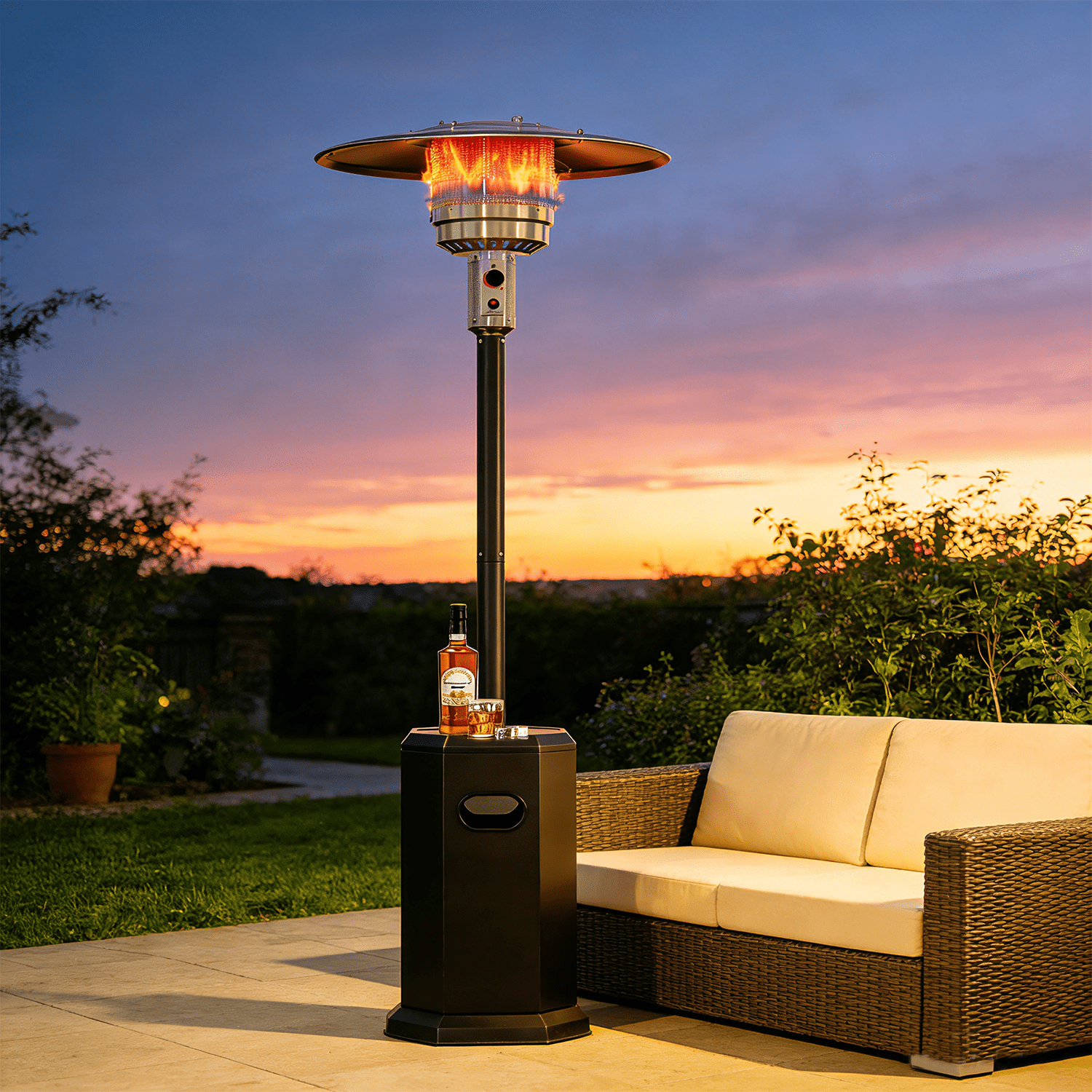 Patio Heater for Outdoor Use, 50,000BTU Propane Heater with Wheels and ...