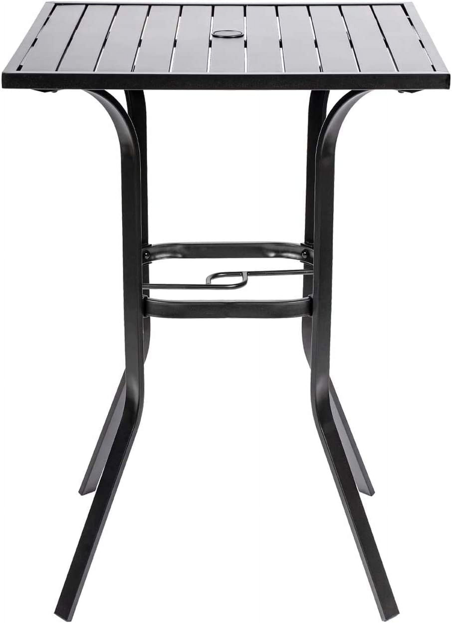 Patio Height Bar Table, Outdoor Bistro Square High Top Dining Table ...