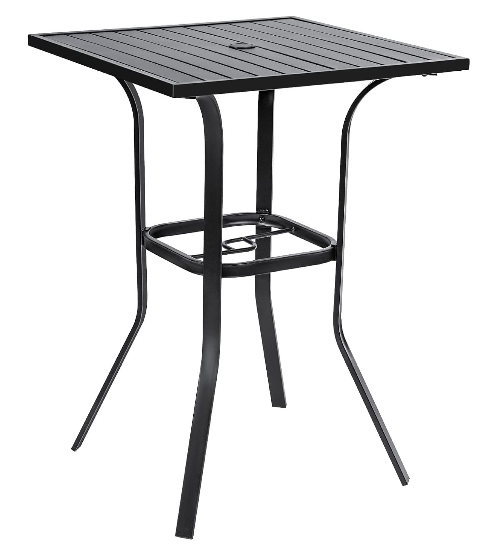 Patio High Bar Table, 39" Height Bistro Table with 1.57'' Umbrella Hole ...