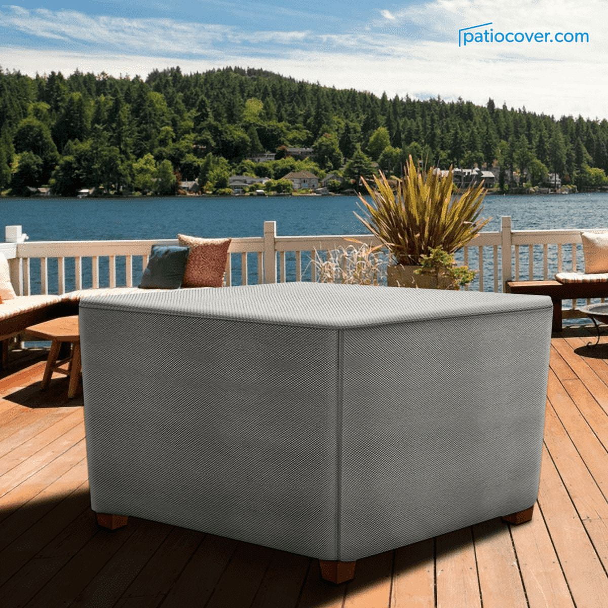 Patio Large Waterproof Ottoman Cover - Outdoor Square Side Table Covers ...