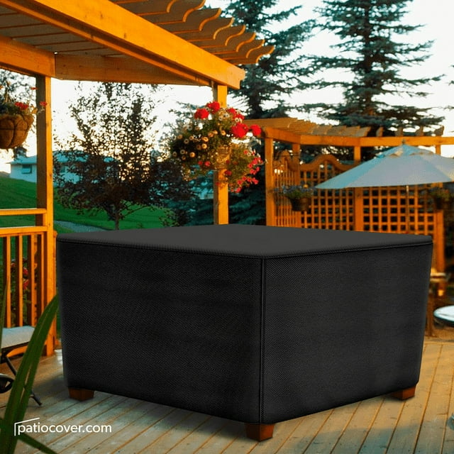 Patio Large Waterproof Ottoman Cover - Outdoor Square Side Table Covers ...