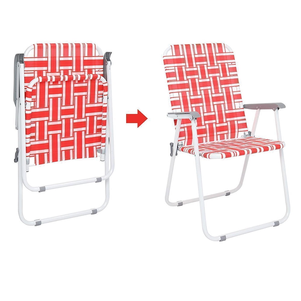 Patio Lawn Chairs Folding Set of 2, Webbed Folding Chair Outdoor ...