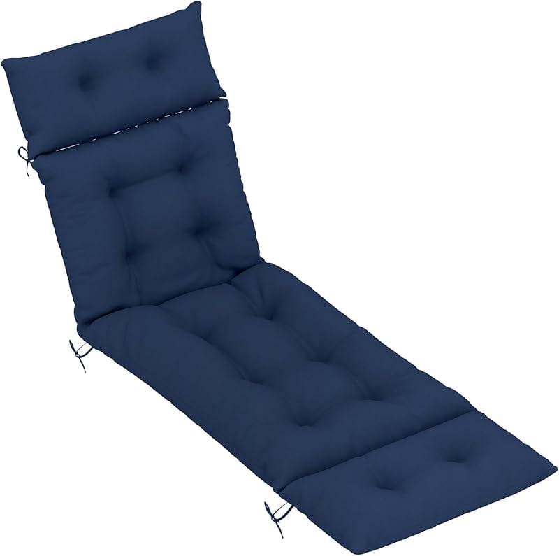 Patio Lounge Chair Cushion, Tufted Thick Outdoor Chaise Lounge Cushion ...