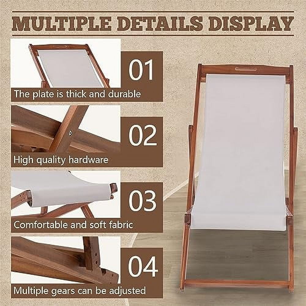 Patio Lounge Chair Outdoor Beach Chair Set of 2, Beach Sling Chair ...