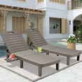 Patio Lounge Chair Set of 2, Adjustable Chaise with Side Table, Outdoor Lounger Recliner for ...