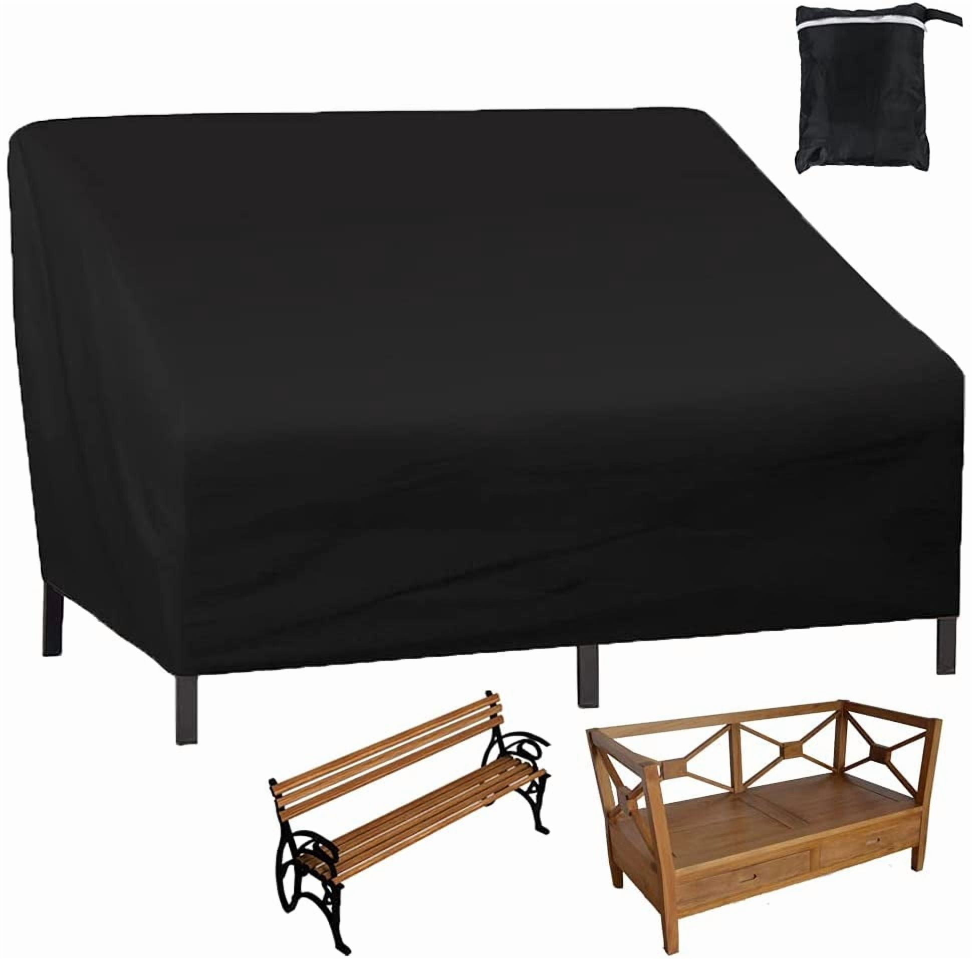 Patio Loveseat Cover Ourdoor Bench Seat Sofa Covers Balck Waterproof ...