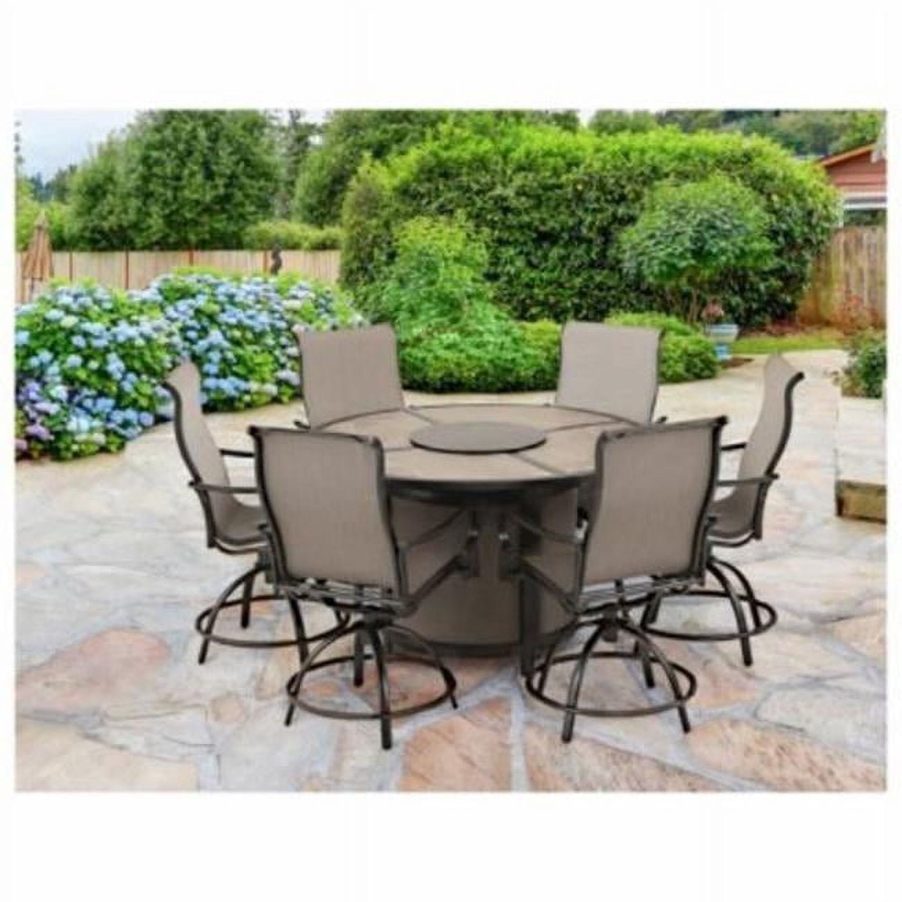 Patio Master Balcony Height Edison Park PVC/Olefin Swivel Patio Chairs ...