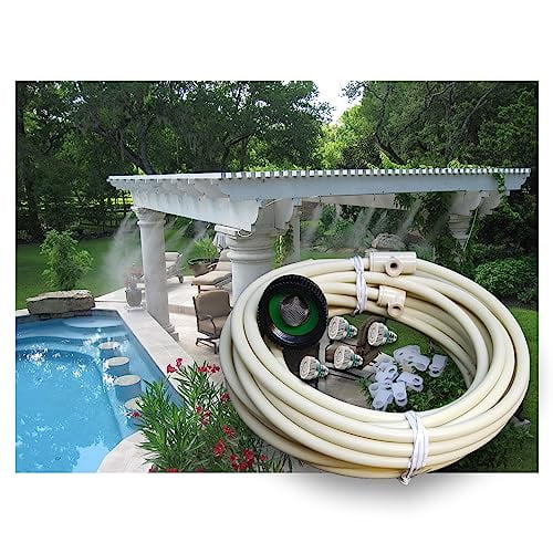 Patio Misting Kit - Pre- Assembled Misting System - Cools temperatures ...
