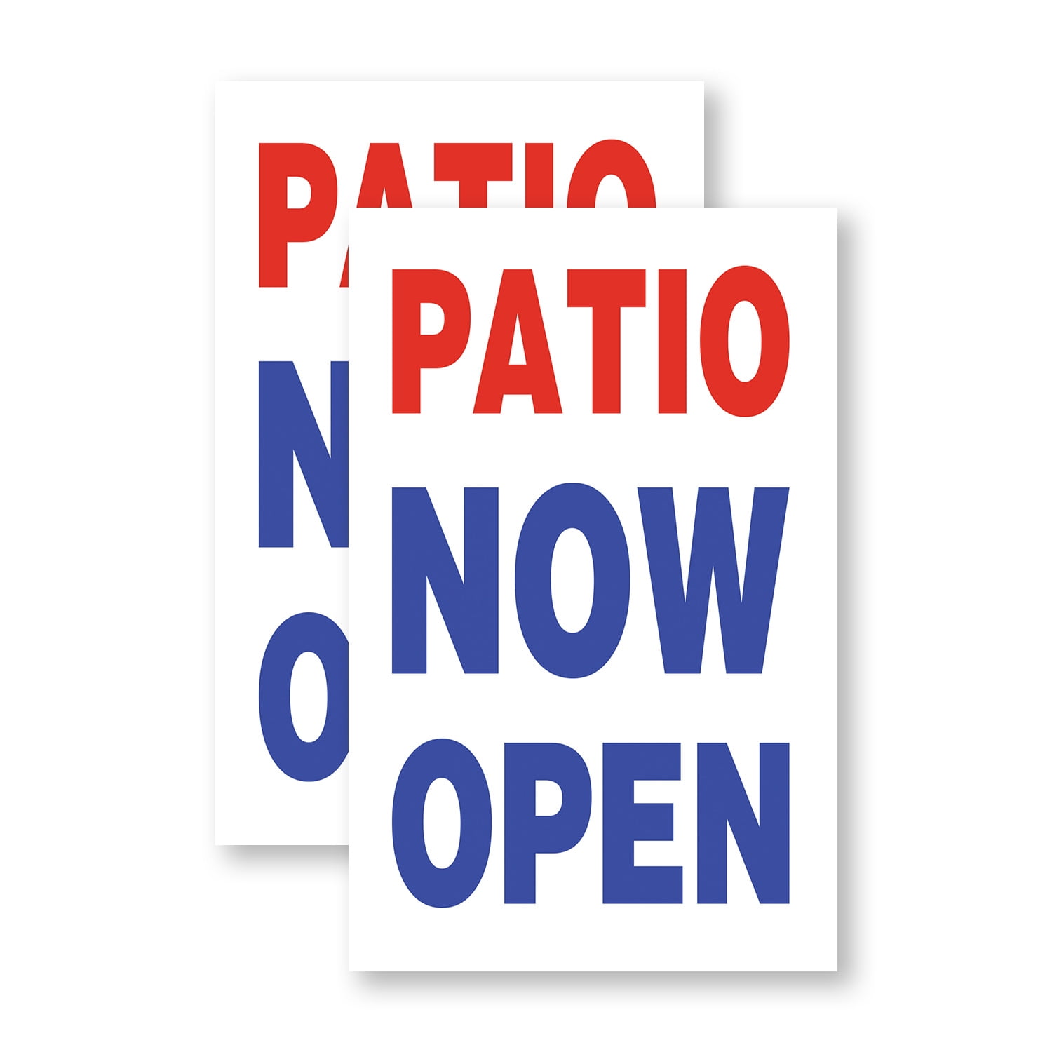 Patio Now Open (2-Pack) 24 Inch x 36 Inch Vinyl Decals | Sign Insert ...