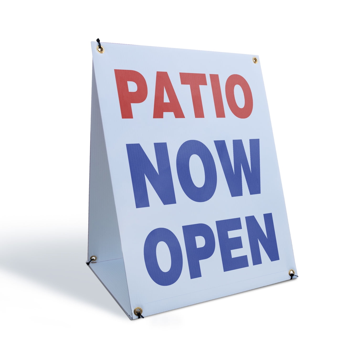 Patio Now Open Sidewalk Sign 24 Inch x 36 Inch A-Frame Images On Both ...