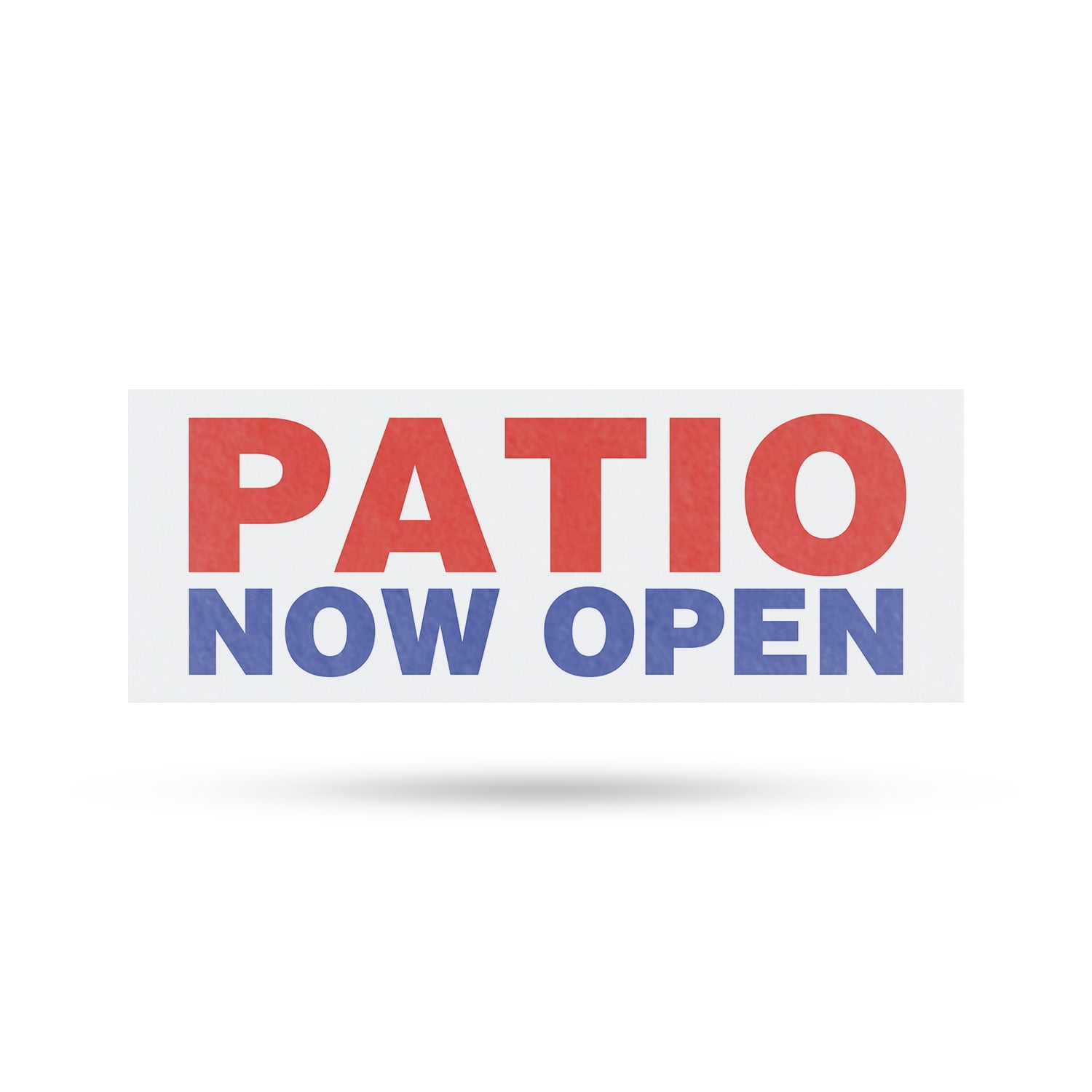 Patio Now Open Vinyl Decal 36 Inch x 14 Inch Weatherproof Heavy-Duty ...