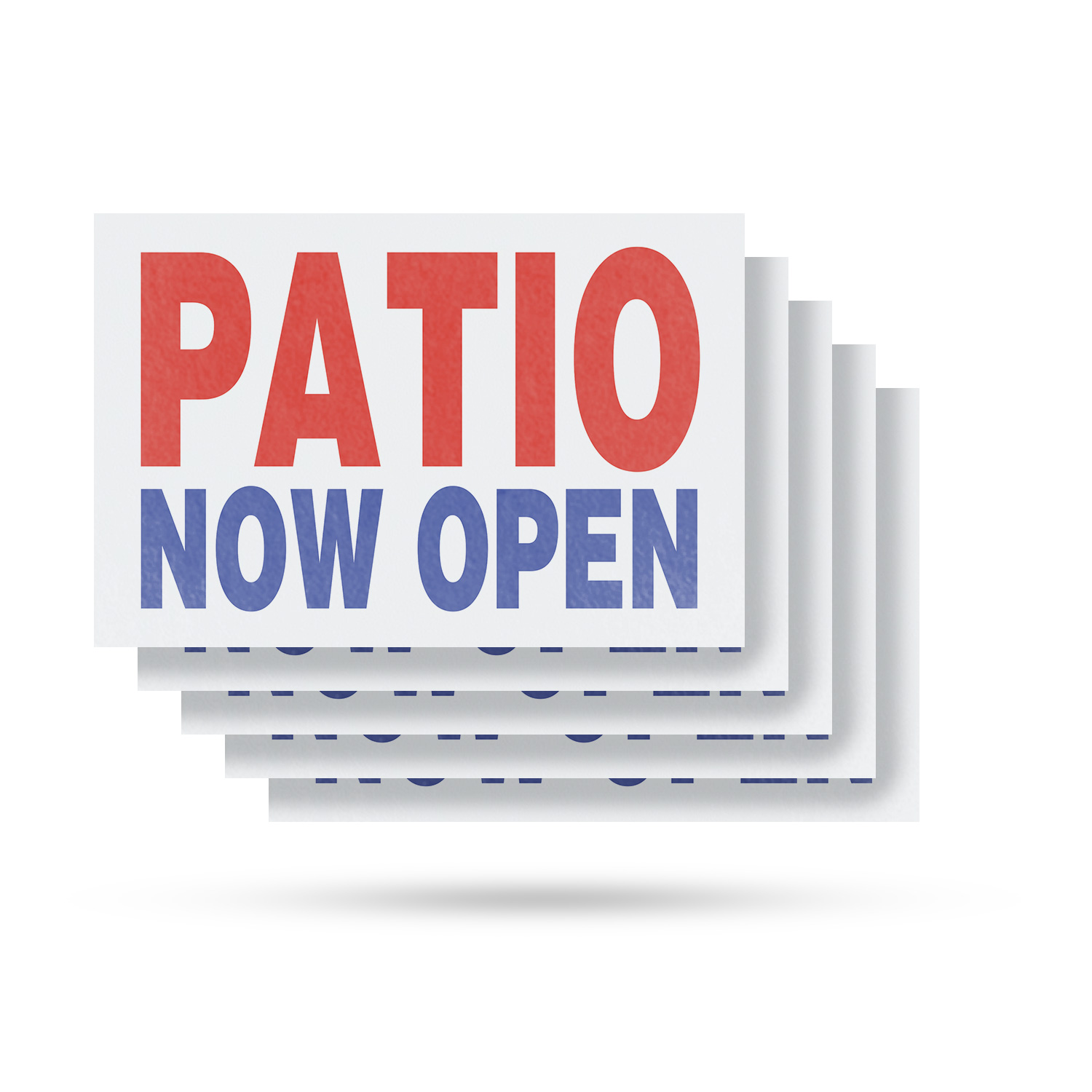 Patio Now Open Vinyl Decal 5 Pack of 12 Inch x 16 Inch Weatherproof ...