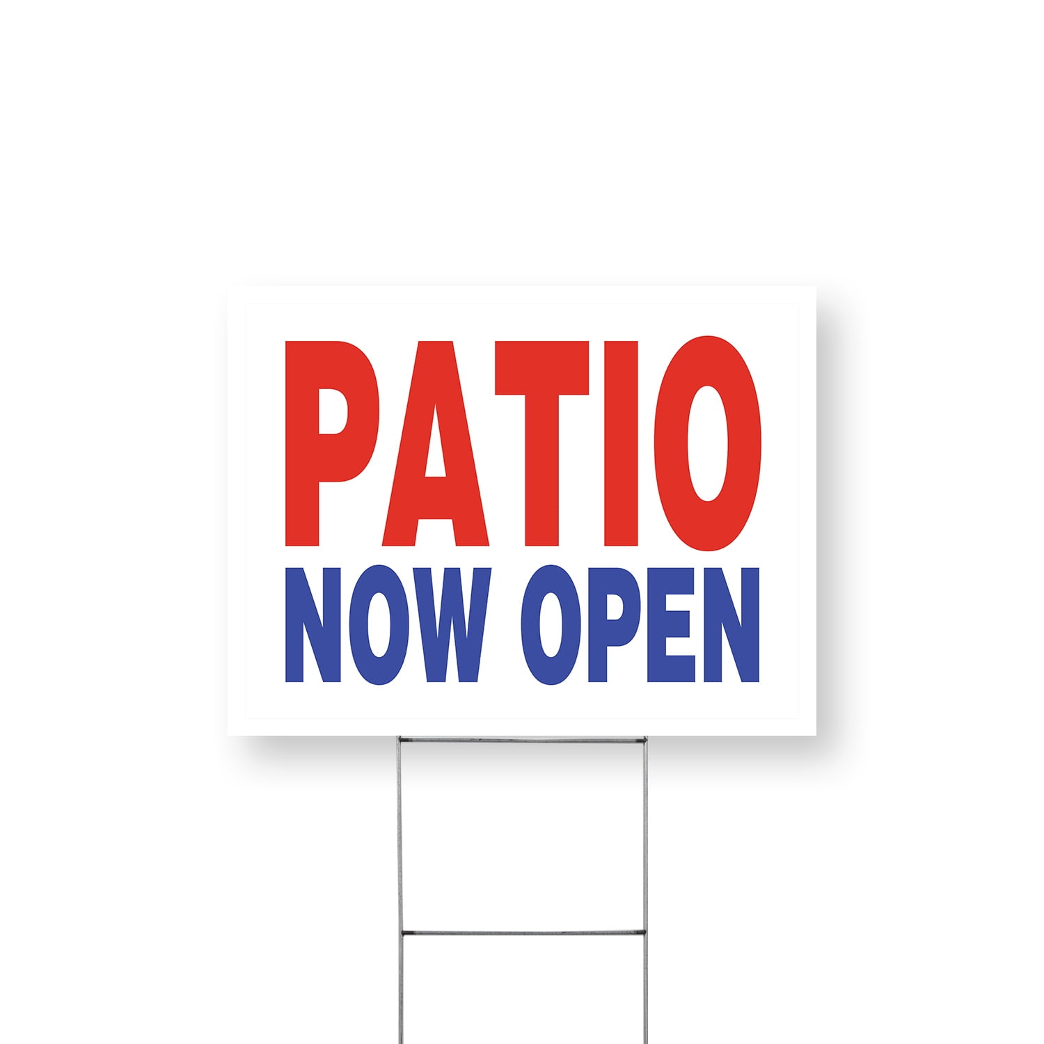 Patio Now Open Yard Sign 12 Inch x 16 Inch Double Sided Weatherproof ...