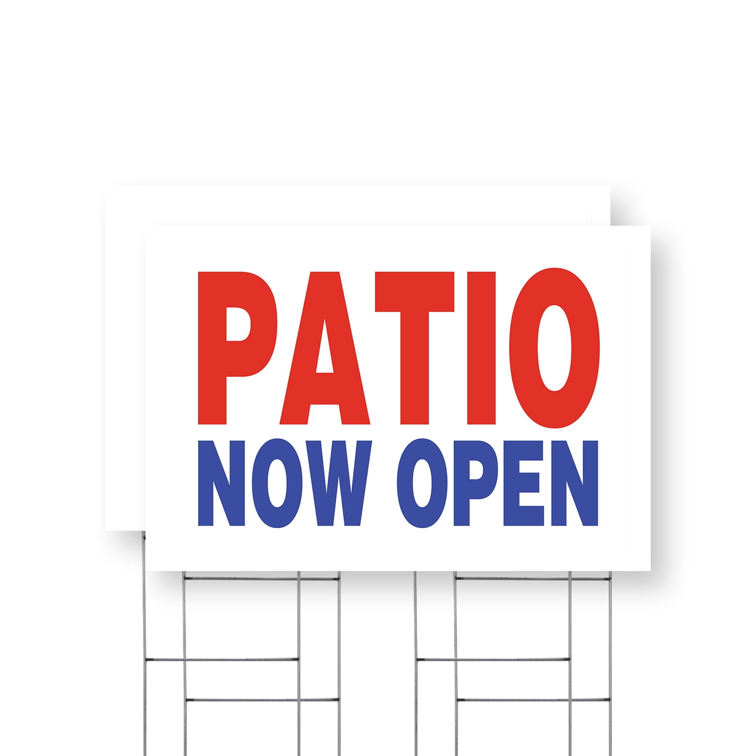 Patio Now Open Yard Sign 2 Pack of 24 Inch x 36 Inch Single Sided ...