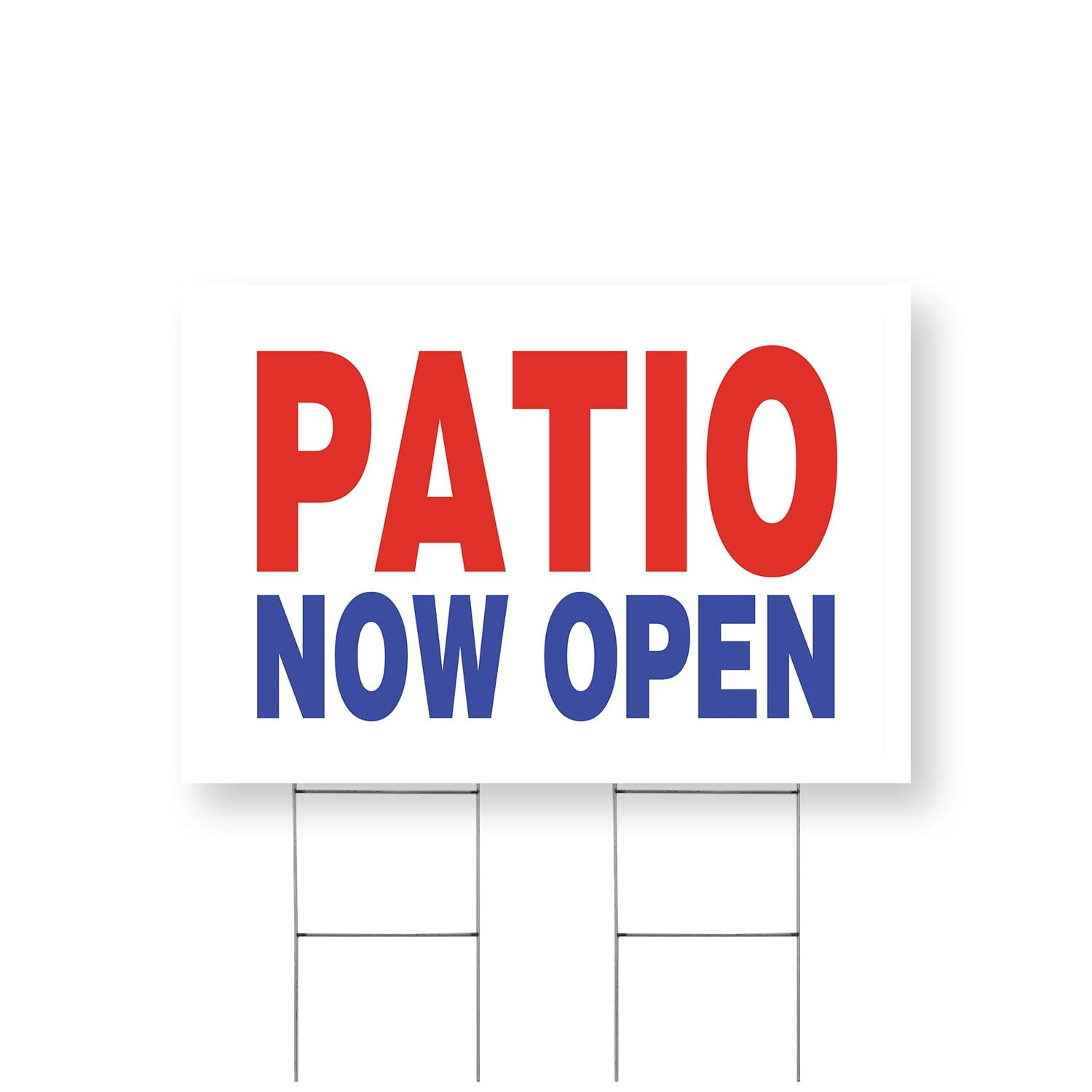 Patio Now Open Yard Sign 24 Inch x 36 Inch Double Sided Weatherproof ...