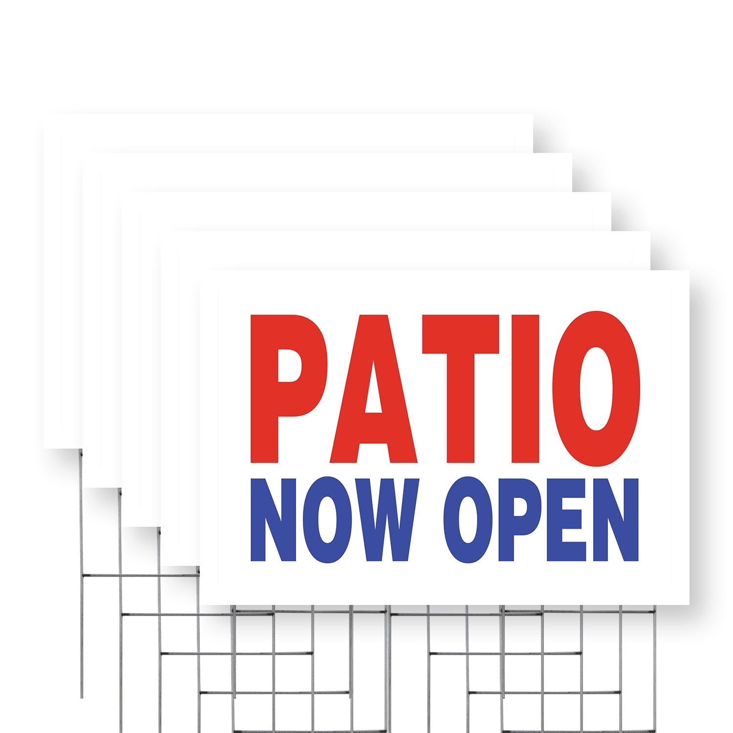 Patio Now Open Yard Sign 5 Pack of 24 Inch x 36 Inch Single Sided ...