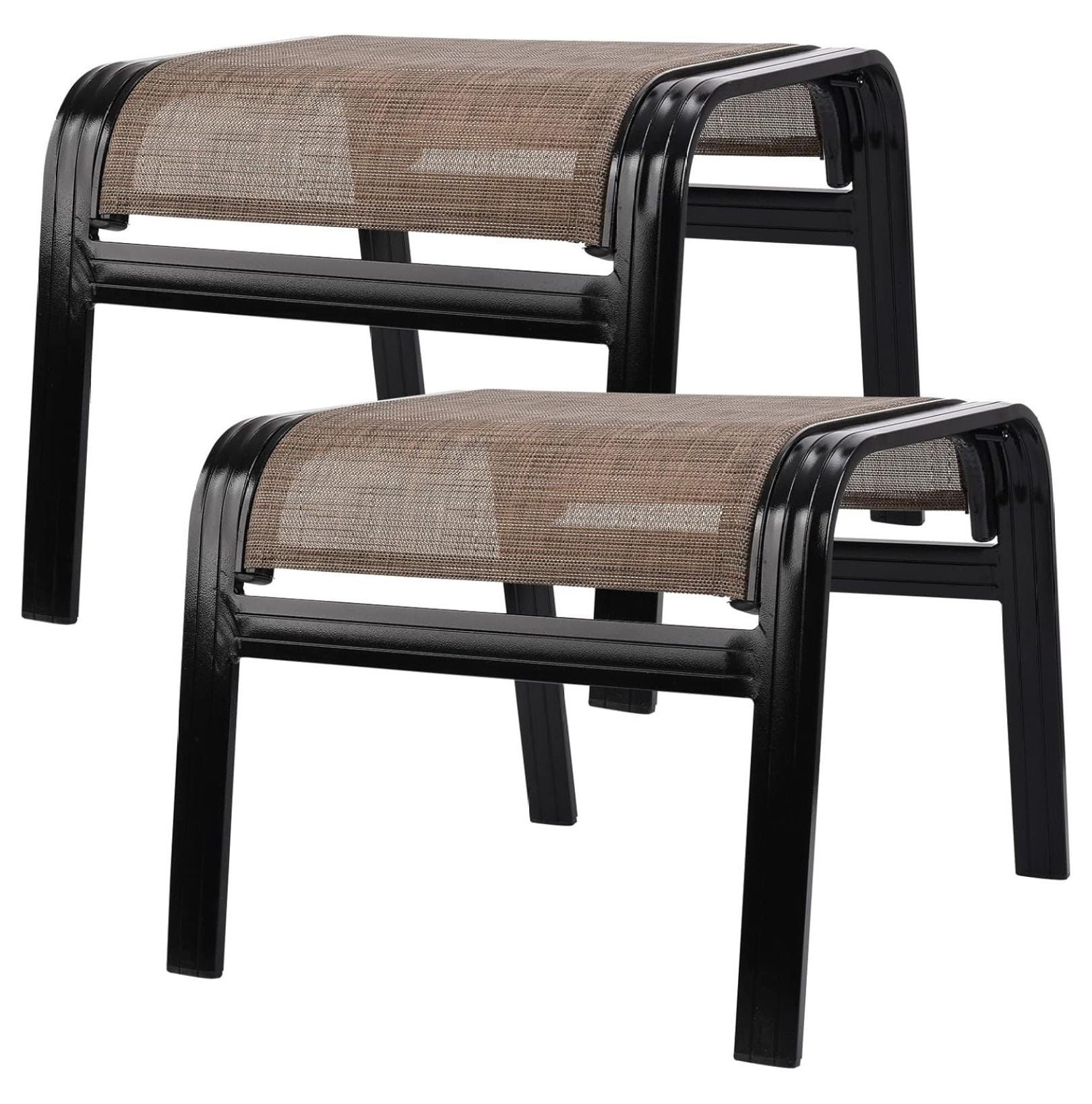 Patio Ottoman Outdoor Footstools Assembled Aluminum Footrest Small Seat ...