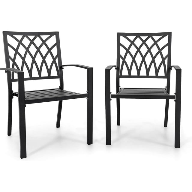 Patio Outdoor Dining Chairs Set of 2, Portable Patio Dining Chairs ...