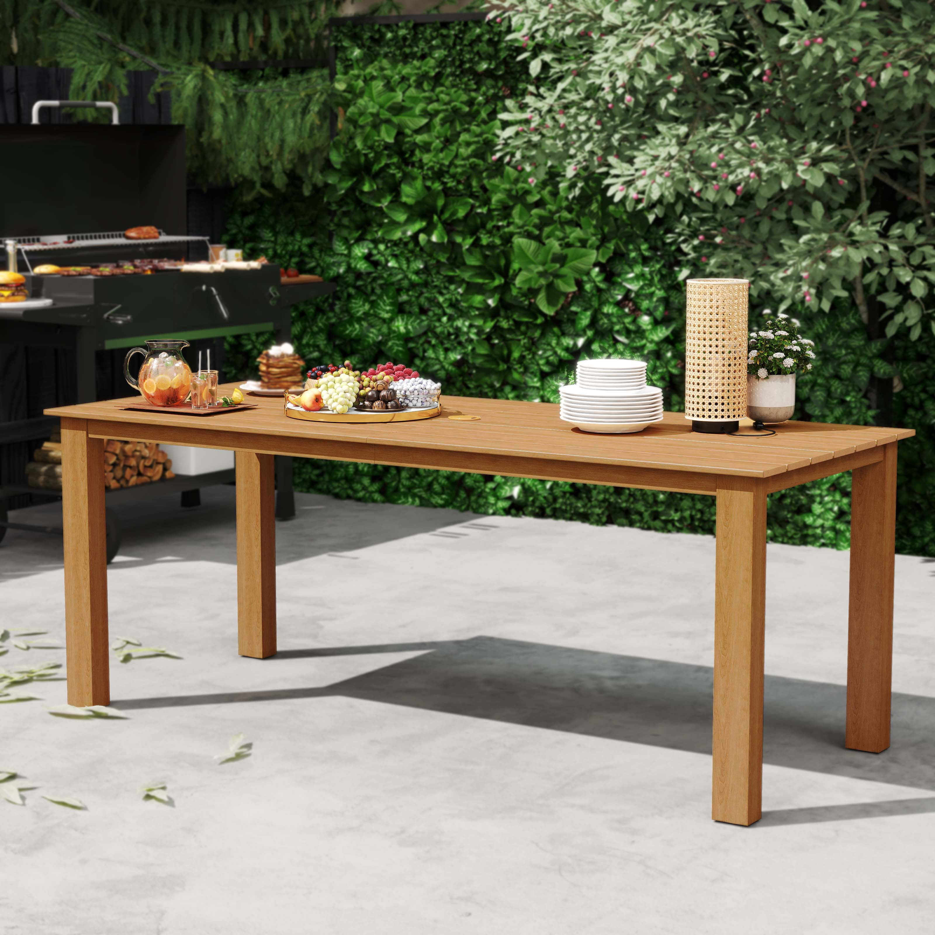 Wingyz Outside Dining Table with Umbrella Hole for Patio Garden ...