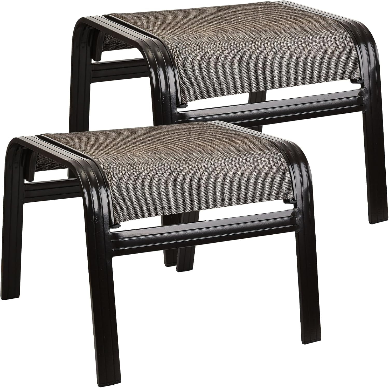 Patio Outdoor Ottoman Assembled Aluminum Footstools Small Seat Side ...