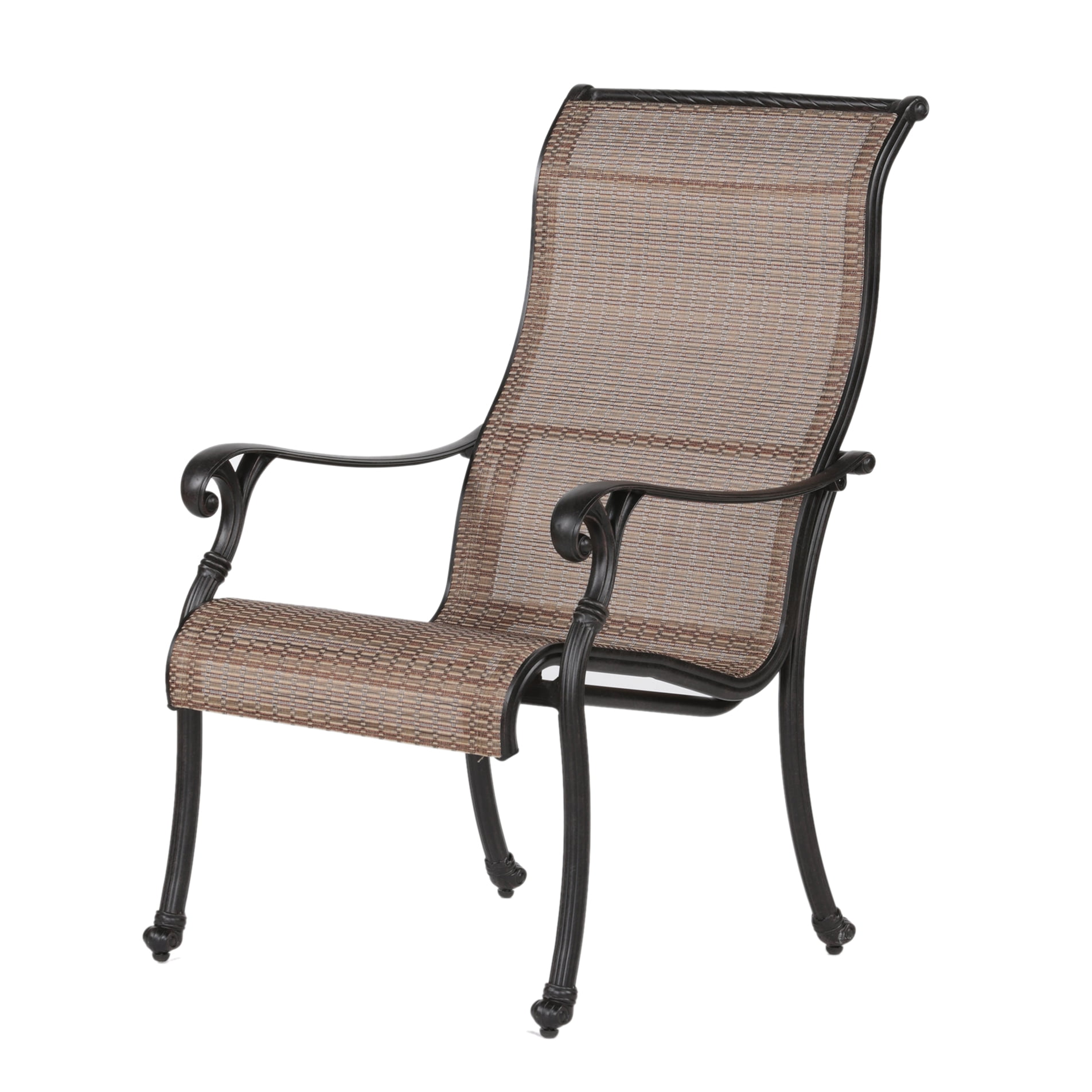 Patio Outdoor Sling Chairs Pair, Aluminum, All-weather, Bronze Finish 2 ...