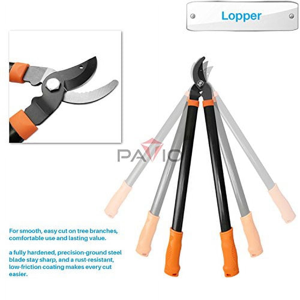 Patio Paradise Garden 3 Piece Tree and Shrub Lopper-Shears-Purner Set ...