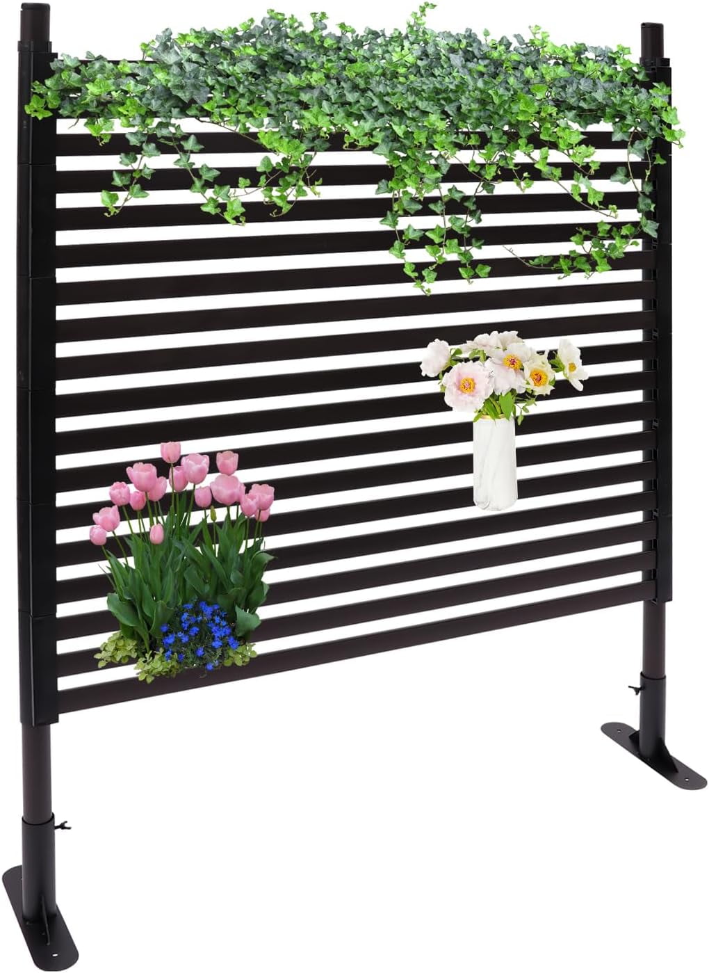 Patio Privacy Fence Screen, 3 ft W x 4 ft H Coating Steel Pipes Privacy ...