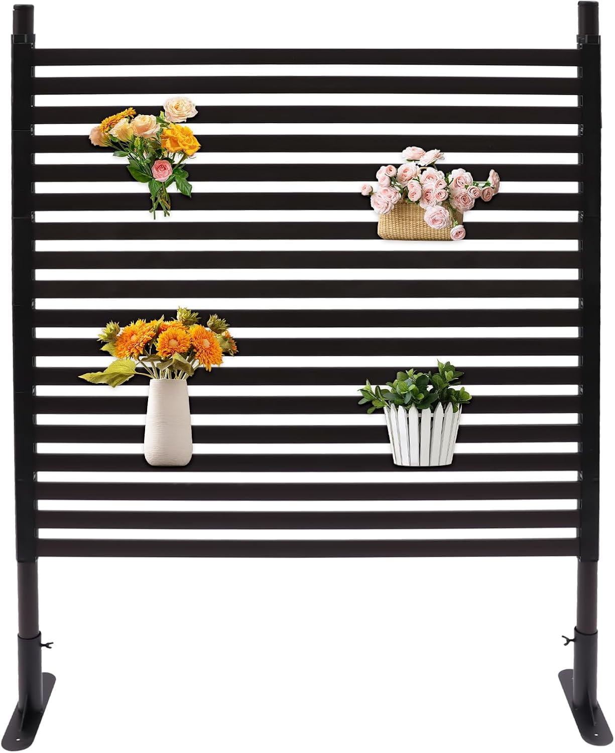 Patio Privacy Fence Screen, 3 ft W x 4 ft H Coating Steel Pipes Privacy ...