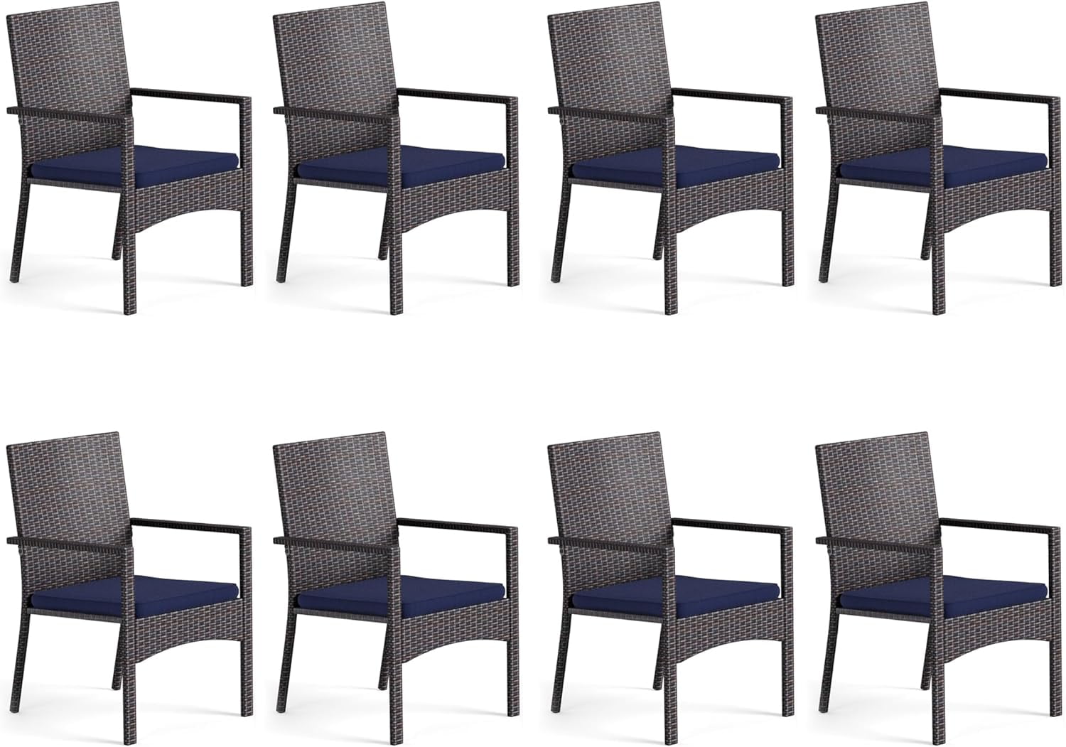 Patio Rattan Outdoor Wicker Chairs Set of 2 Woven Brown Wicker Patio ...